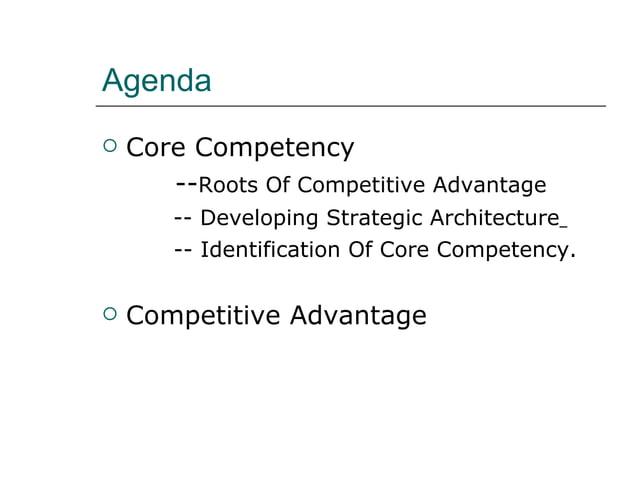 Core Competency & Competitive Advantage | PPT | Business Administration | Business