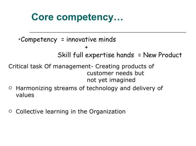 Core Competency & Competitive Advantage | PPT | Business Administration ...