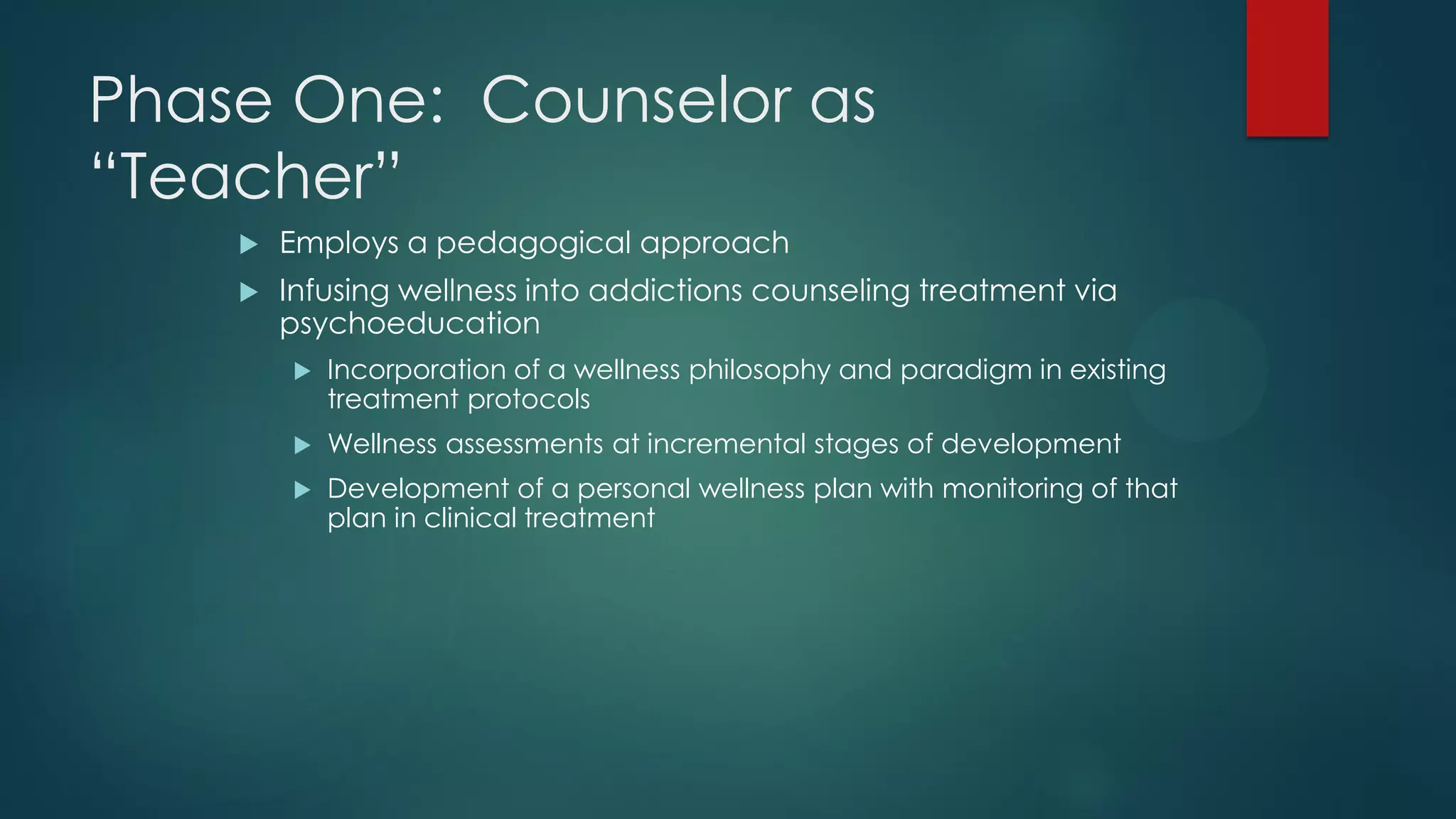 Integrating a Wellness Model in Addictions Counseling, CORE 2017 ...