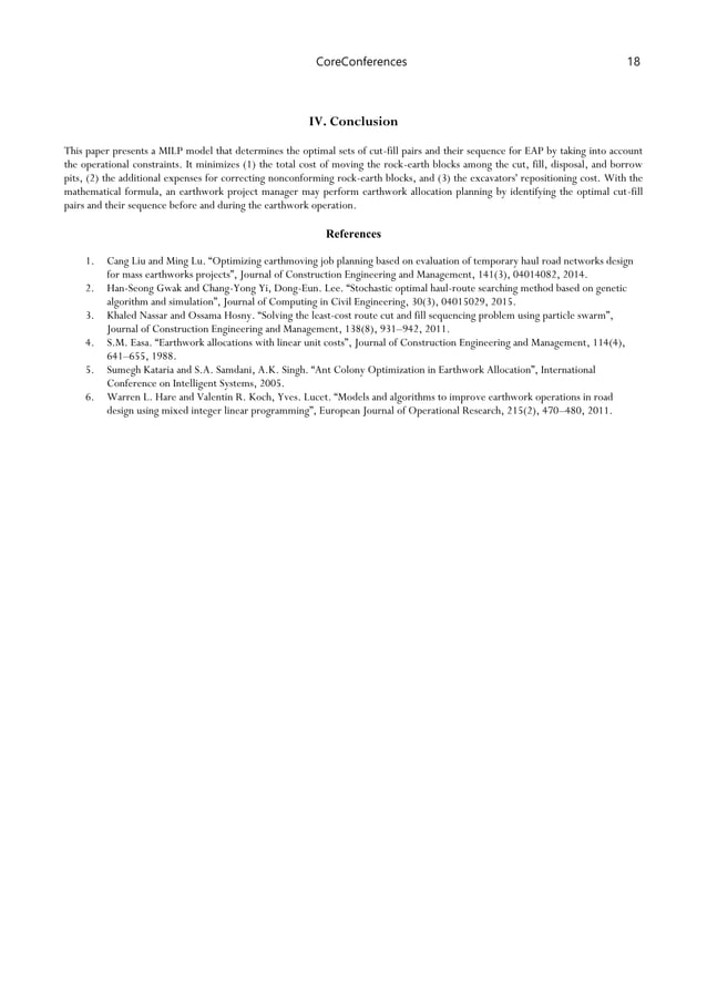 A Mixed Integer Linear Programming Milp Model For Advanced Earthwork Allocation Planning Pdf 