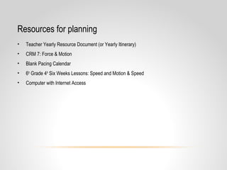 Core Content Coaching Grade 6 Motion & Speed 14-15 | PPT