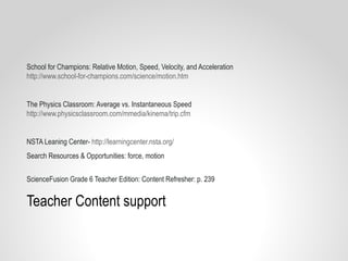 Core Content Coaching Grade 6 Motion & Speed 14-15 | PPT