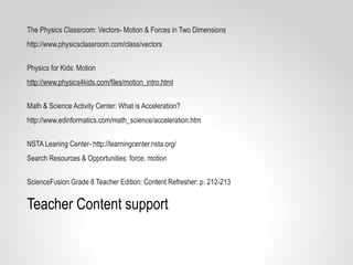Core Content Coaching Grade 8 Force & Motion and Speed Velocity ...