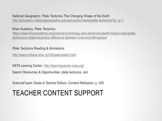 Core Content Coaching Grade 8 Plate Tectonics and Crustal Features 14 ...