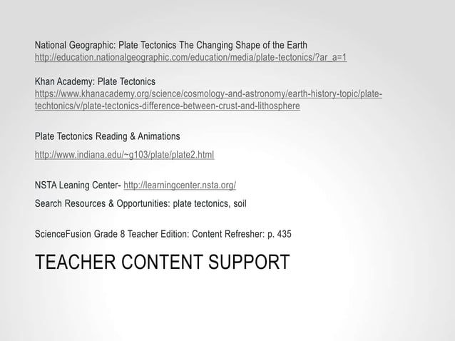 Core Content Coaching Grade 8 Plate Tectonics and Crustal Features 14-15 | PPT | Educational ...
