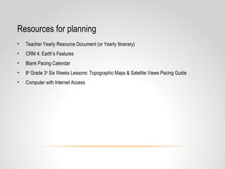 Core Content Coaching Grade 8 Topographic Maps & Satellite Views 14-15 ...