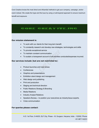 Core Creative Profile | PDF