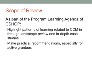 Integrated Community Case Management Program Review_Marsh_10.11.12