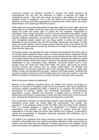 COMMUNITY SYSTEMS STRENGTHENING | PDF