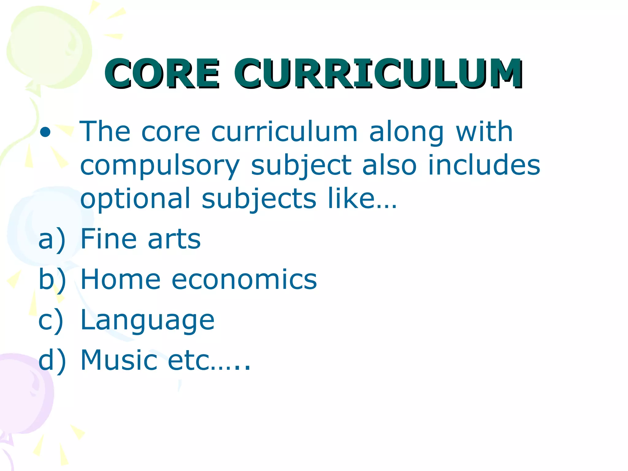 Core curriculum | PPT