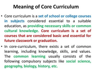 Core curriculum | PPTX