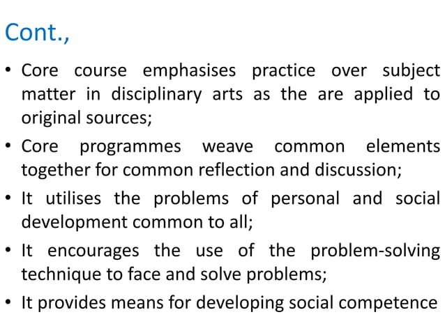 Core curriculum | PPTX | Primary Education | Education