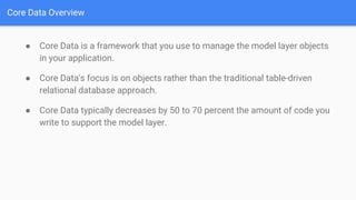 Core data in Swfit | PPT | Free Download