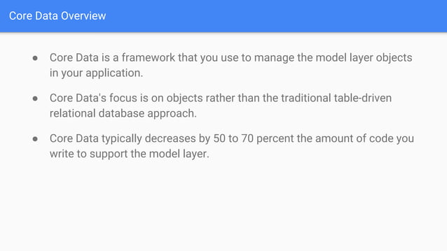 Core data in Swfit | PPT