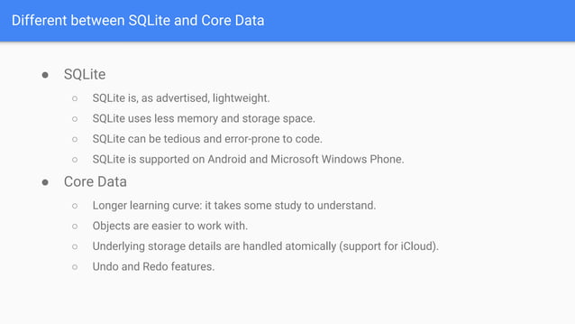 Core data in Swfit | PPT