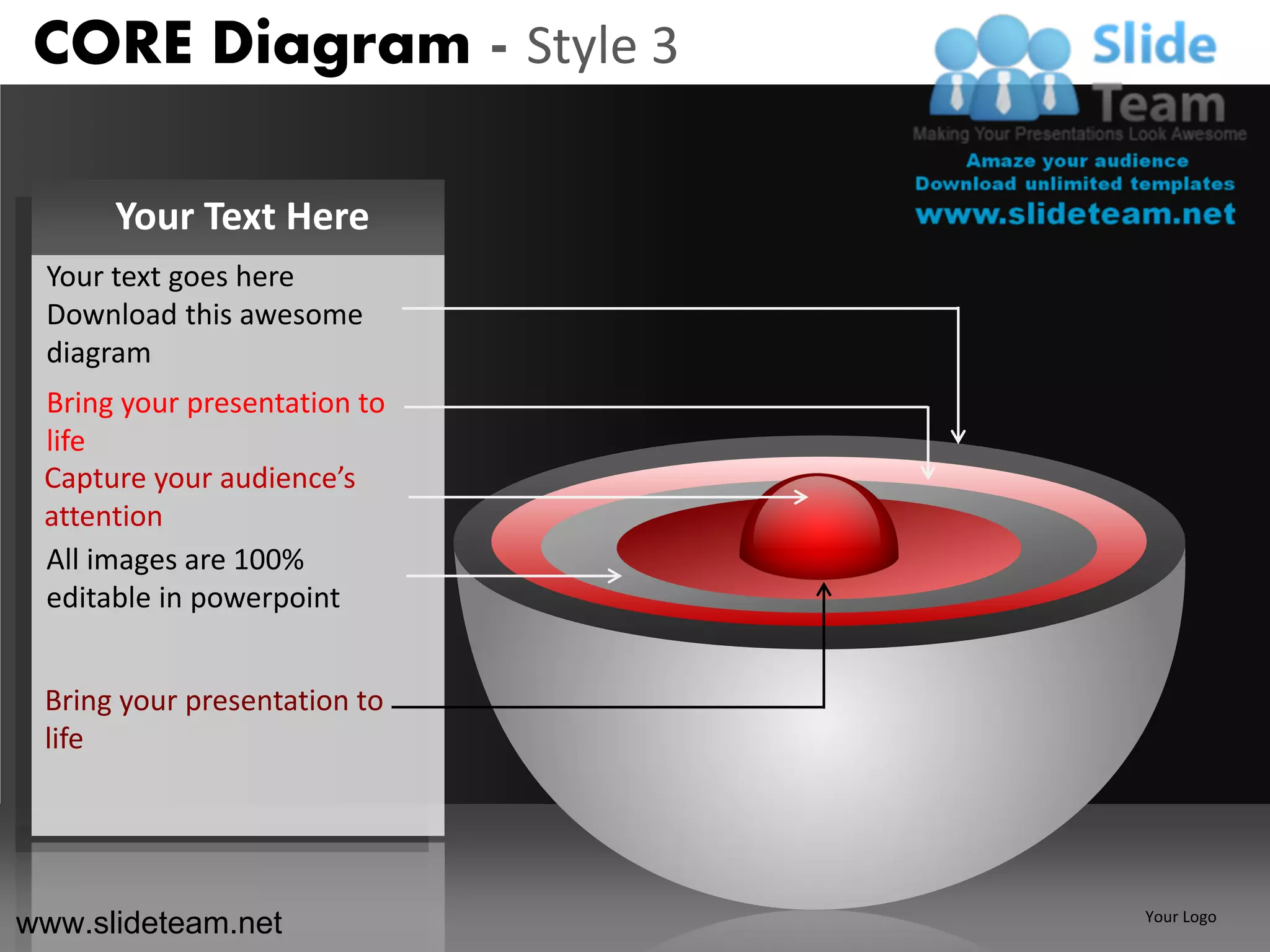 Core diagram design 3 powerpoint presentation templates. | PPT