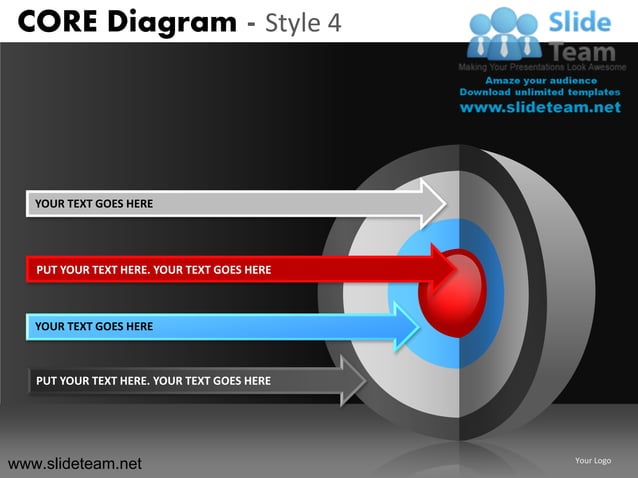 Core diagram design 4 powerpoint ppt slides. | PPT