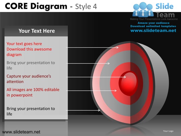 Core diagram design 4 powerpoint ppt templates. | PPT