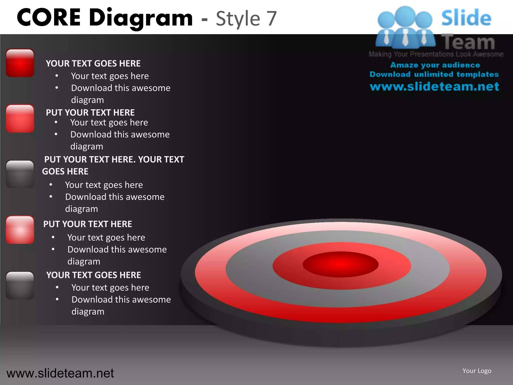 Core diagram design 7 powerpoint ppt slides. | PPT