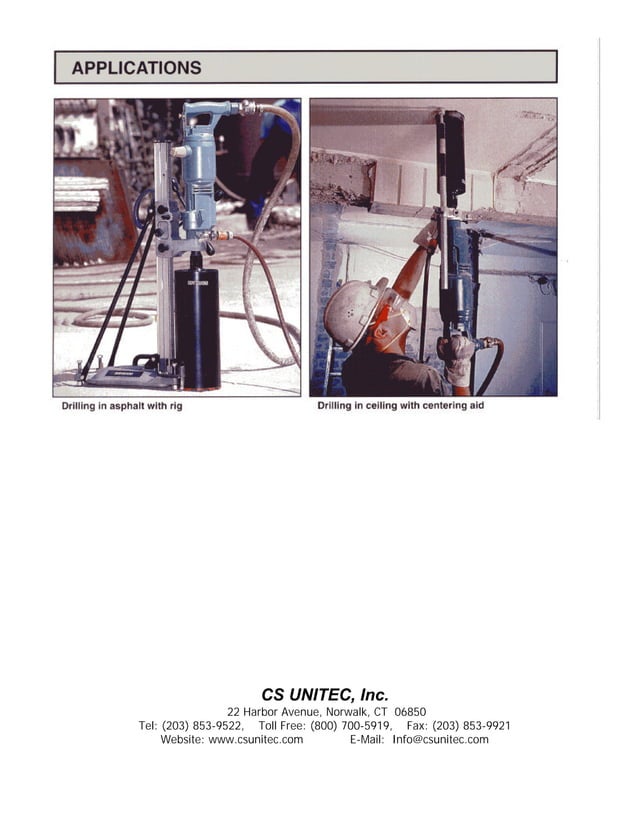 CS Unitec Core Drilling Machines: Pneumatic and Hydraulic | PDF