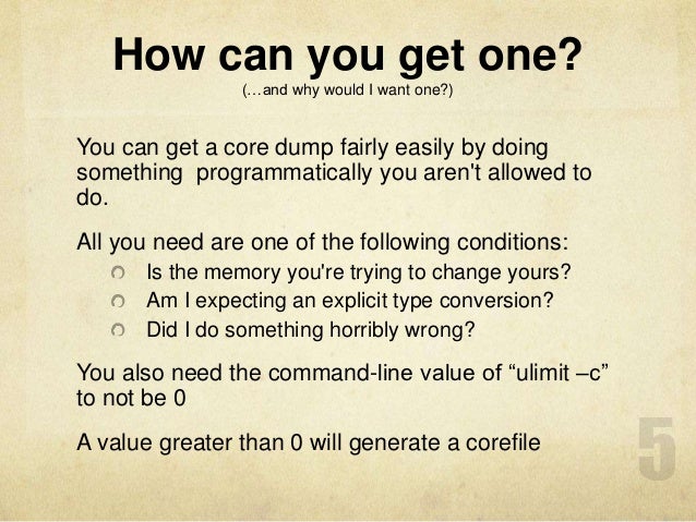 Core Dump Presentation