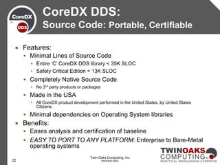 CoreDX DDS Technical Information | PPTX | Computer Networking | Computing