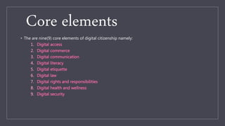 Core elements of digital citizenship | PPT