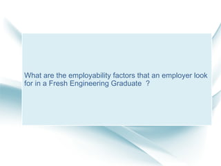 Core employability factors | PPT