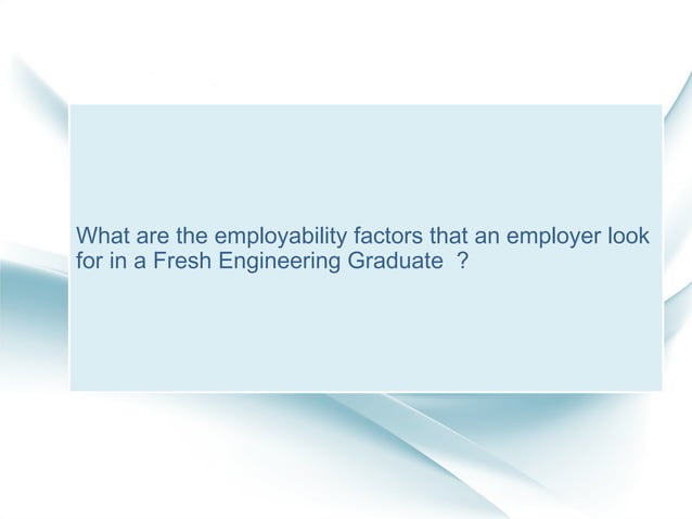 Core employability factors | PPT