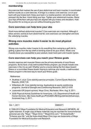 Core exercises: Why you should strengthen your core muscles | PDF