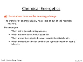 Core & Extension - Chemical Changes - Energy Changes in Chemical ...