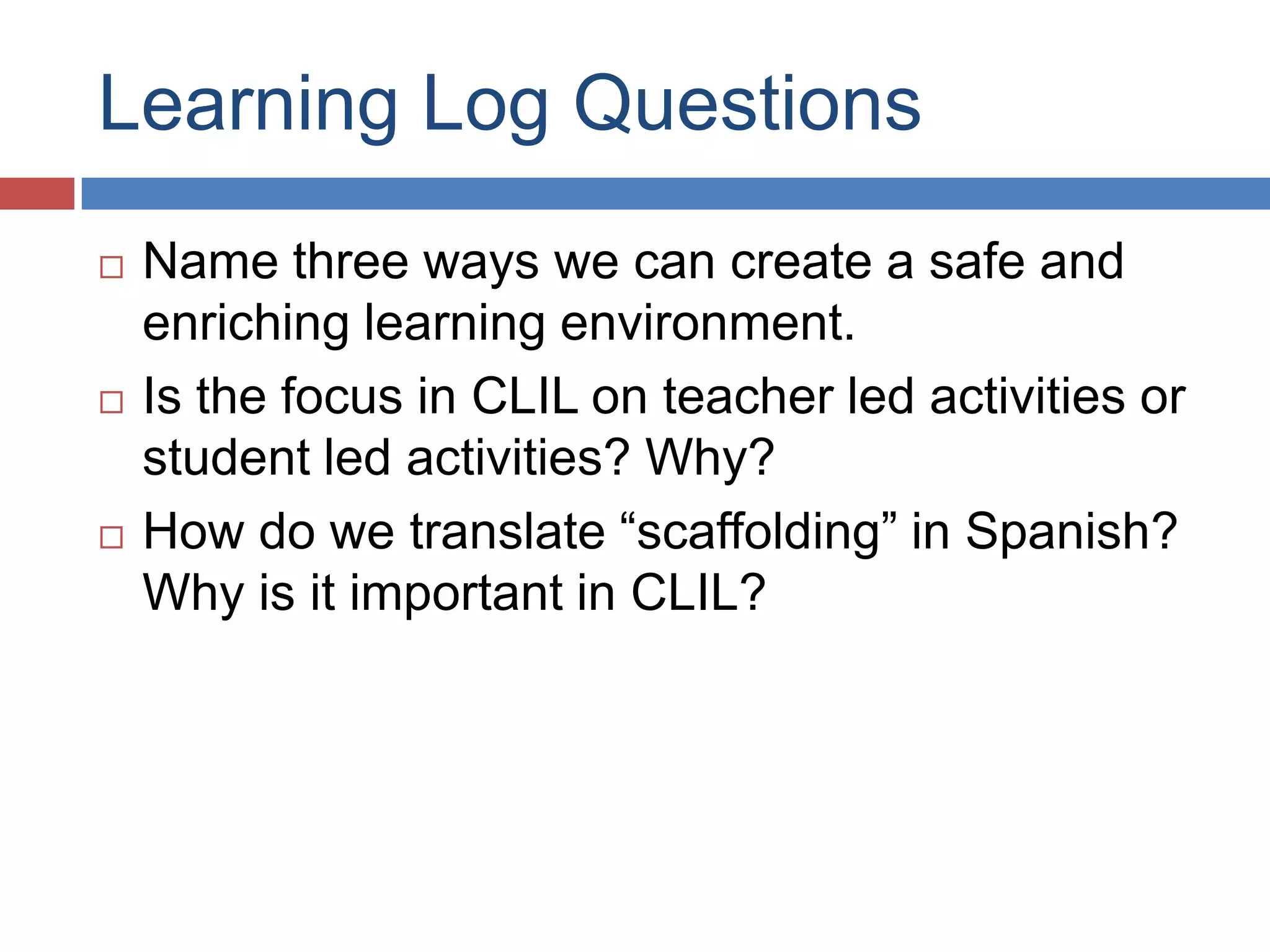 Core features of clil | PPTX