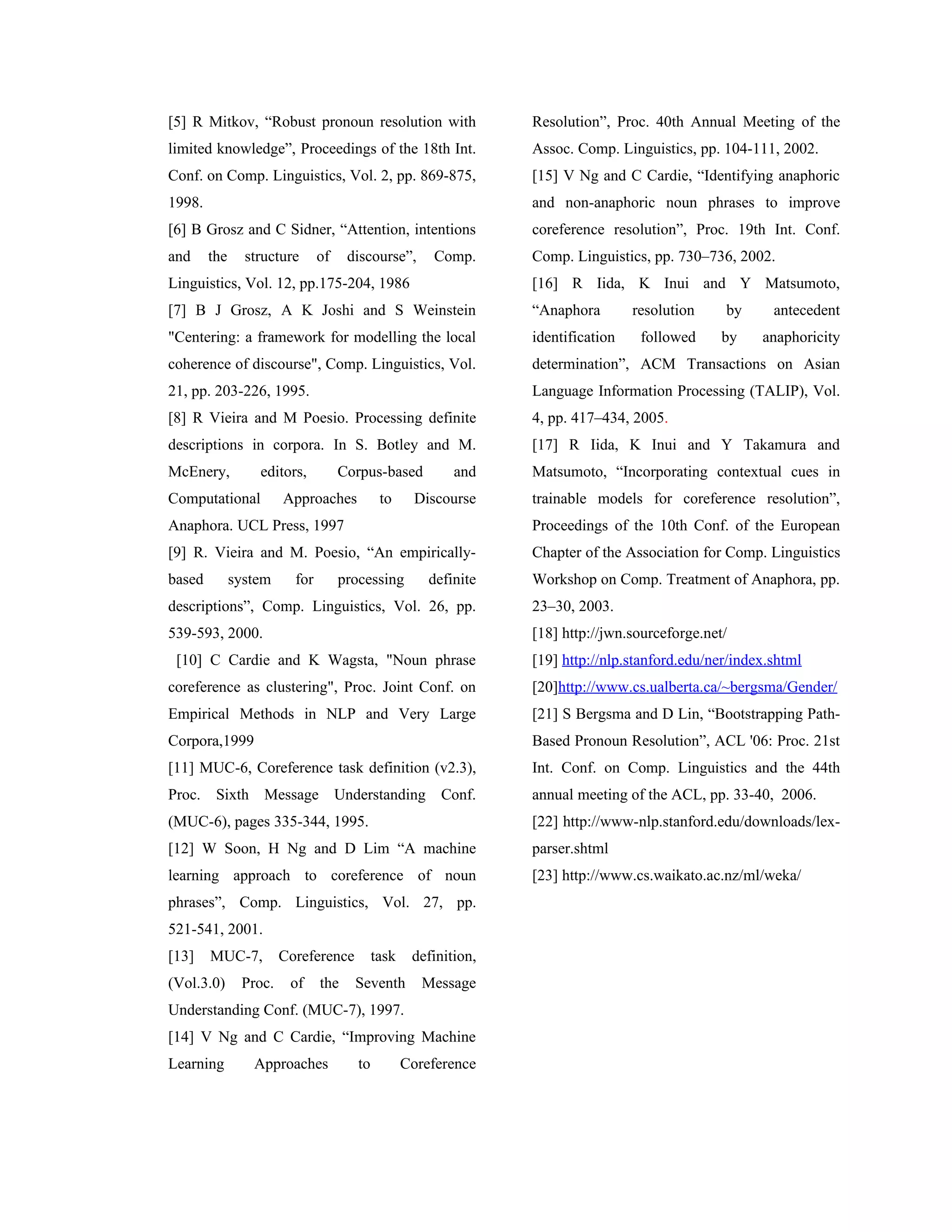 Coreference Resolution Using Hybrid Approach Pdf