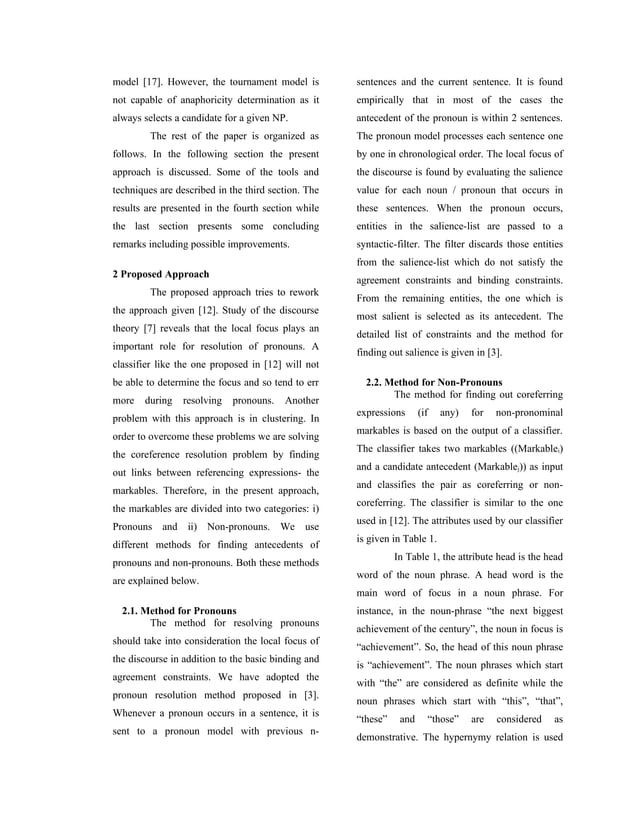 Coreference Resolution using Hybrid Approach | PDF