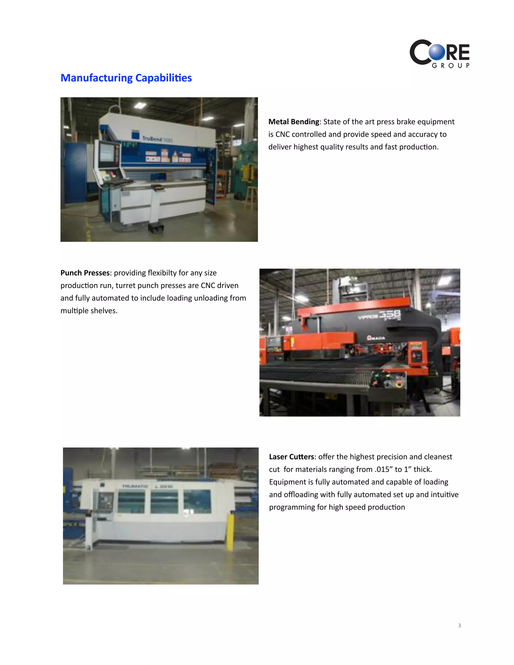 Core Group Metal Fabrication Capabilities | PDF | Business | Business and Finance