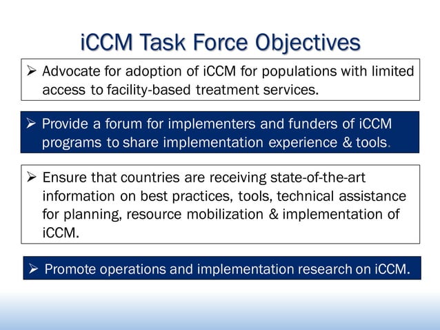 Overview of the Integrated Community Case Management (iCCM) of ...