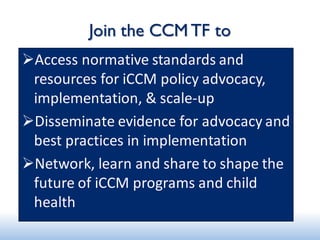 Overview of the Integrated Community Case Management (iCCM) of ...