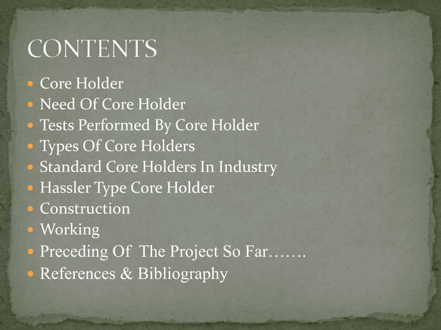 Core holders | PPT
