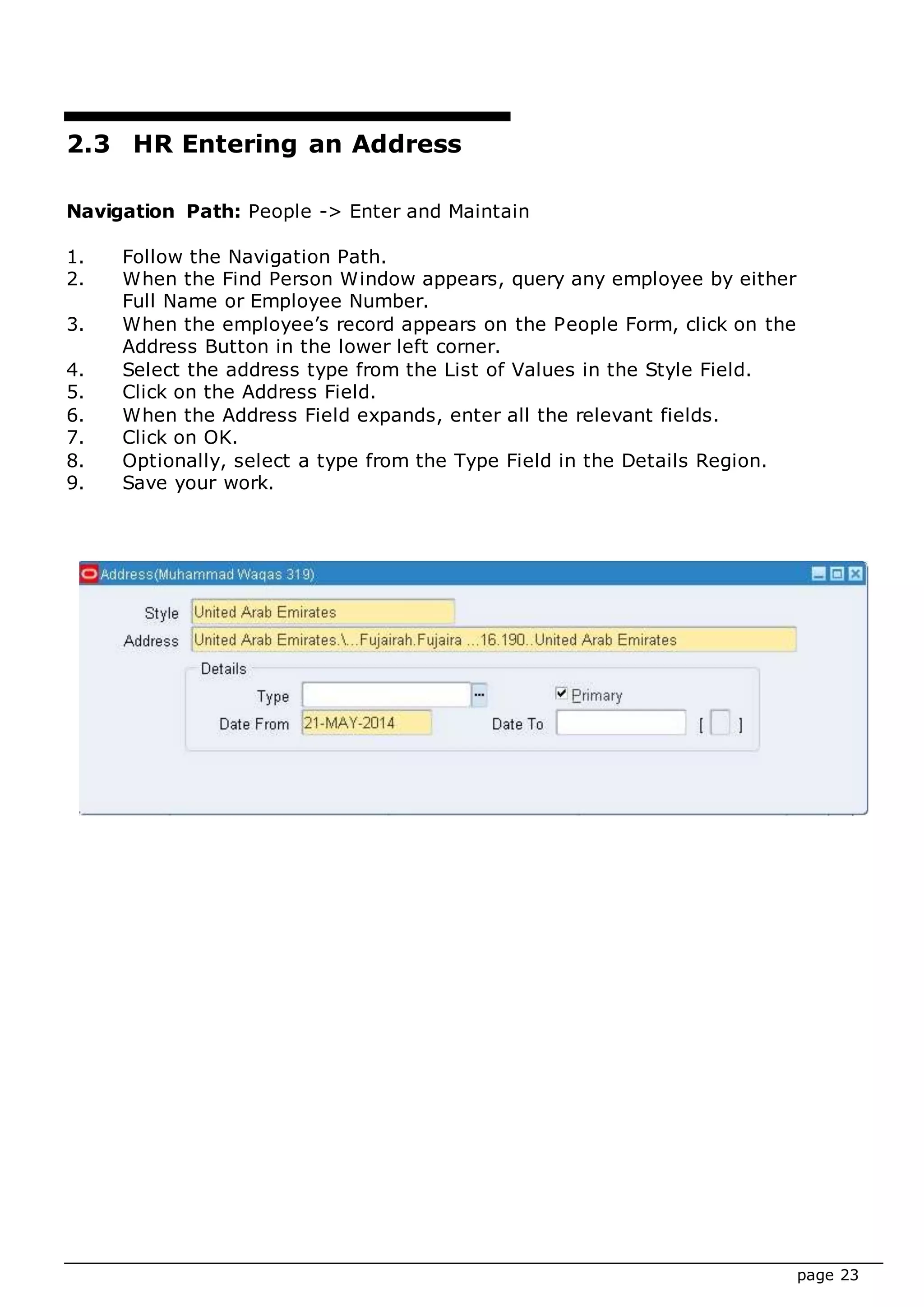 Oracle EBS R 12 Core hr user manual | DOCX