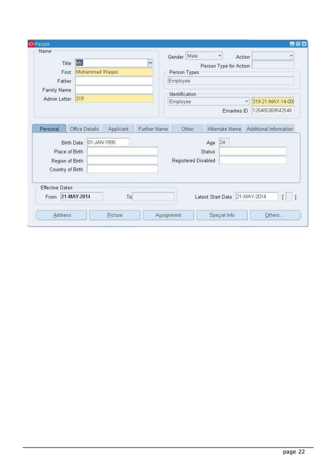 Oracle EBS R 12 Core hr user manual | DOCX
