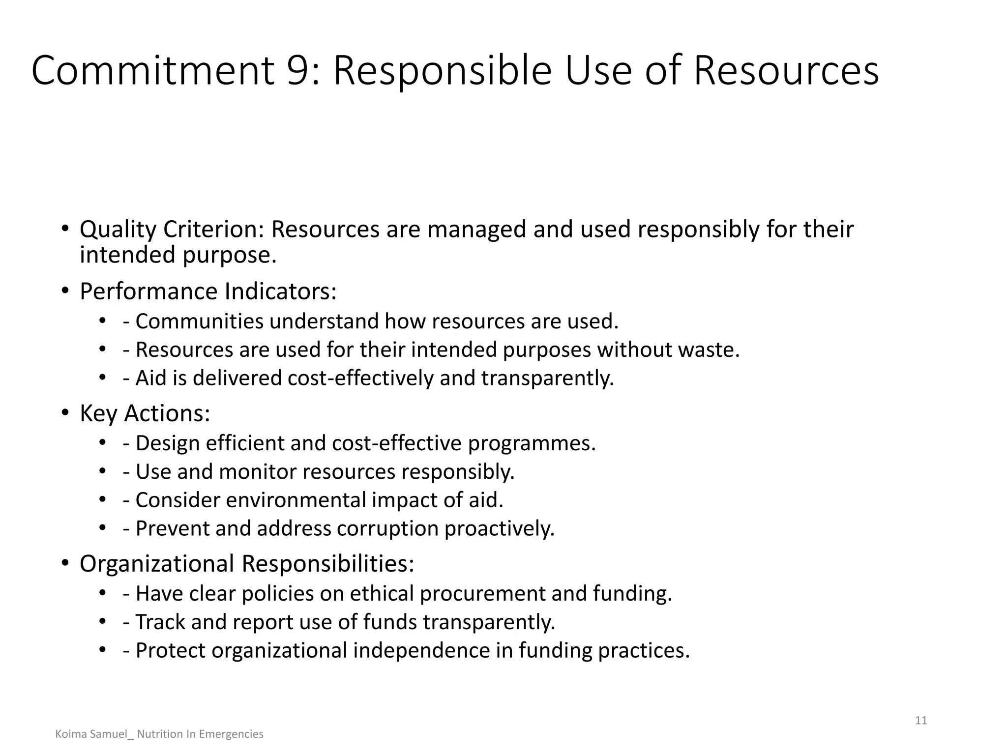 Core Humanitarian Standard and the Commitment Principles | PPT