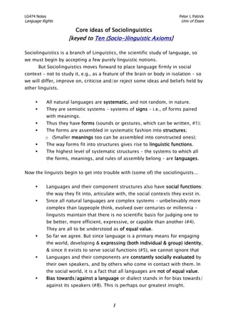 Core ideas of sociolinguistics | PDF