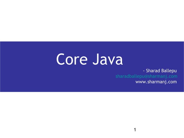 Core java | PPT