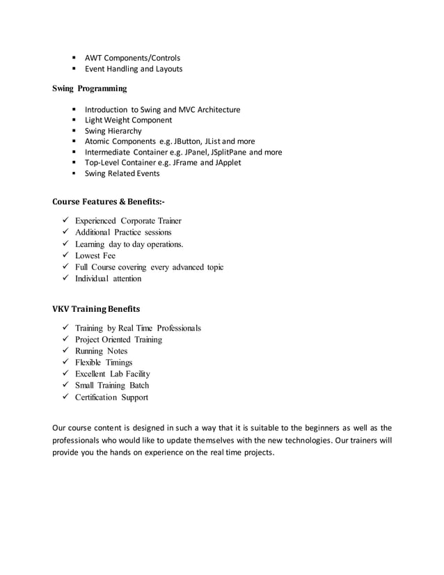 VKV TECHNOLOGIES BEST CORE JAVA TRAINING IN CHENNAI | DOCX | Programming Languages | Computing