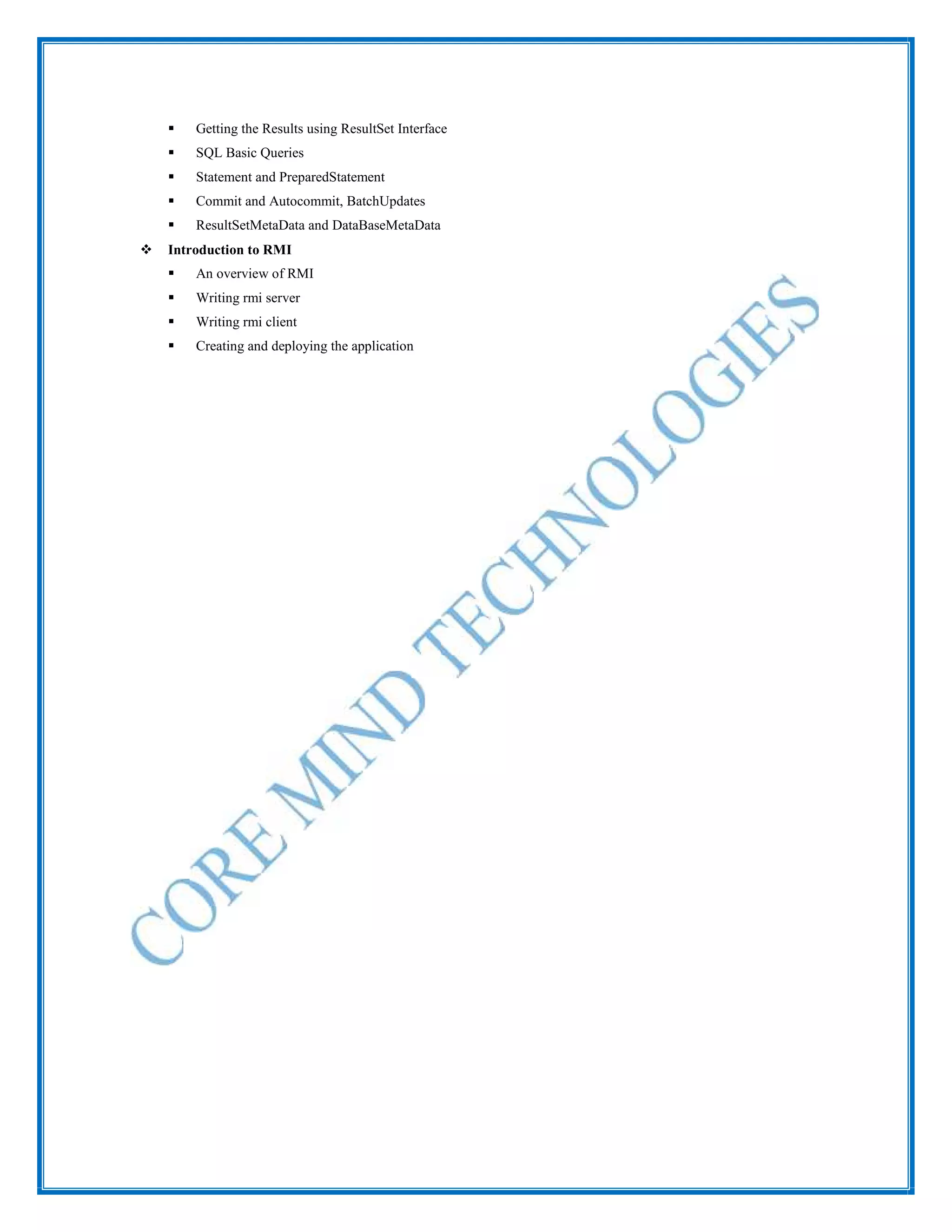 Core java Training in Chennai | PDF