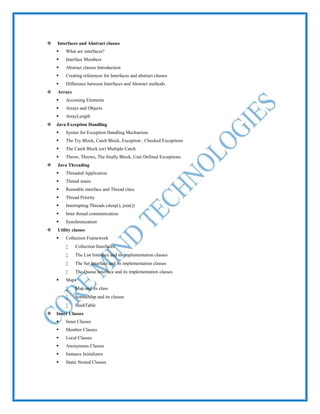 Core java Training in Chennai | PDF