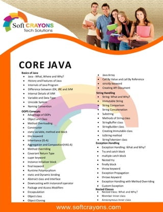 Core JAVA Training Institute, Ghaziabad | PDF