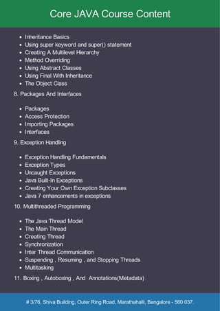 JAVA Training in Bangalore | PDF