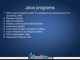 Core java - baabtra | PPT