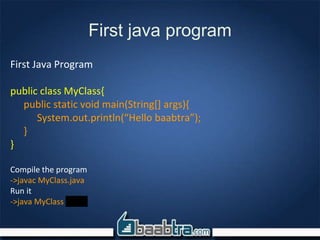 Core java - baabtra | PPT